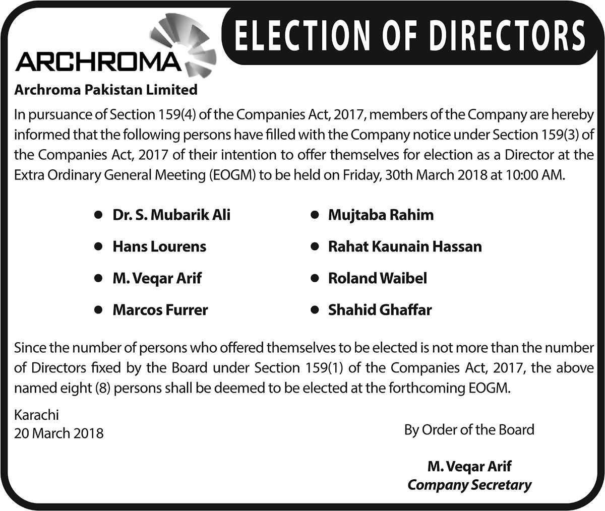 ARCHROMA IN PAKISTAN – Archroma